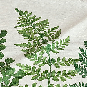 Bonhause Green Leaves Fern Throw Pillow Covers 18x18 Set of 4 Spring Summer Botanical Foliage Decorative Throw Pillow Cases Linen for Sofa Garden Couch Home Decor