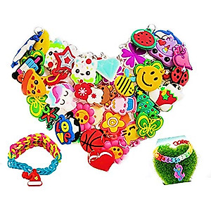 (105pcs) Rubber Loom Band Silicone Charm, Bracelet Charms ,Loom Rubber Bands Charms,Bracelet Pendant,