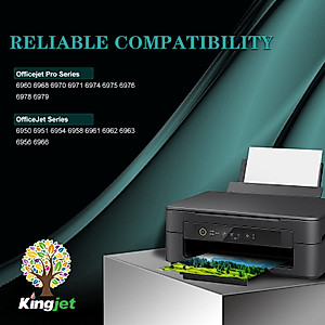 Kingjet 902XL Ink Cartridges for HP Printers Replacement for HP 902XL 902 902 XL Combo Pack for HP Officejet Pro 6978 6968 6970 6958 6962 6975 6960 6954 Printer, 4 Pack for HP 902 Ink Cartridges