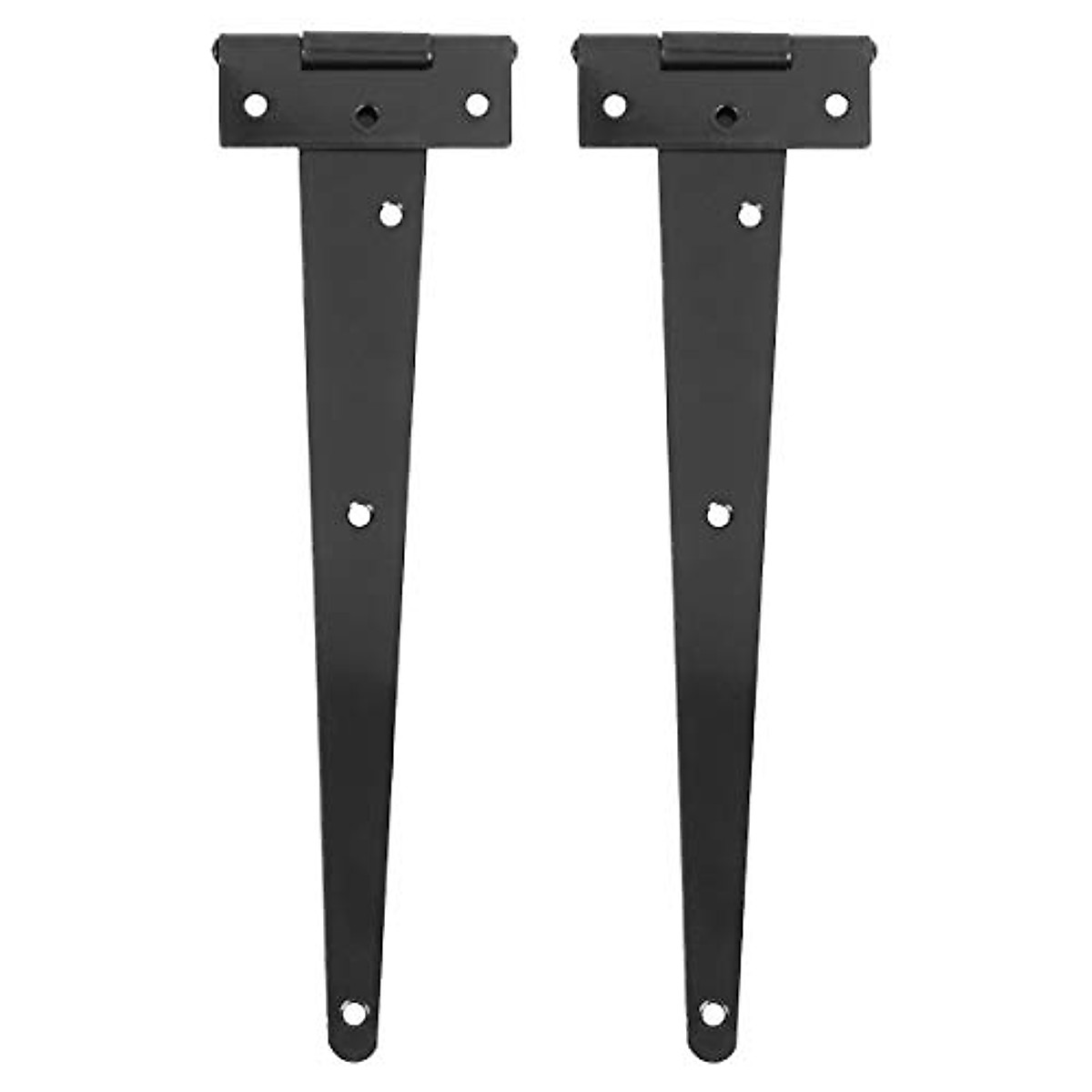 2PCS Black T Strap Hinges Heavy Duty Gate Hinges for Wooden Fences or Metal Iron Rustproof Barn Door Hinges Shed Door Hinges (12 Inch)