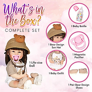 DOLLHOOD 18-Inch Reborn Baby Dolls -Pack of 2 - Realistic Baby Doll with Complete Baby Doll Accessories Soft 360° Movable Arms and Legs. Includes Birth Certificate