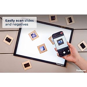 Photomyne Light Pad Backlight | Slides & Negatives viewer | Film Negatives & Old Slides Scanning Lightbox | Hands-Free Ultra-Thin Ultimate Brightness  (Includes USB Adapter) - Black