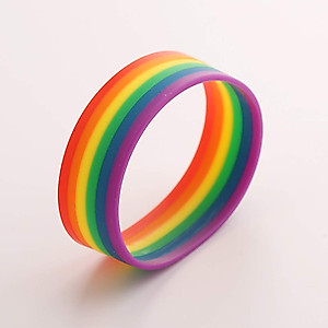 CHOORO LGBT Bracelet Gay Pride Bracelets Rainbow Silicone Rubber Wristbands LGBTQ Jewelry Gay Pride Gifts (Rainbow)