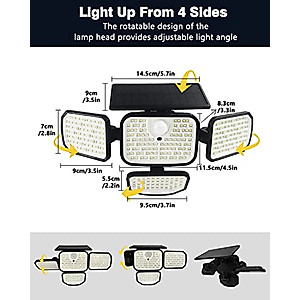 FREECUBE Solar Flood Lights Outdoor, Remote Controlled with 3 Modes, IP65 Waterproof, Motion Sensing for Garden Yard Garage Patio Pathway 1 Pack