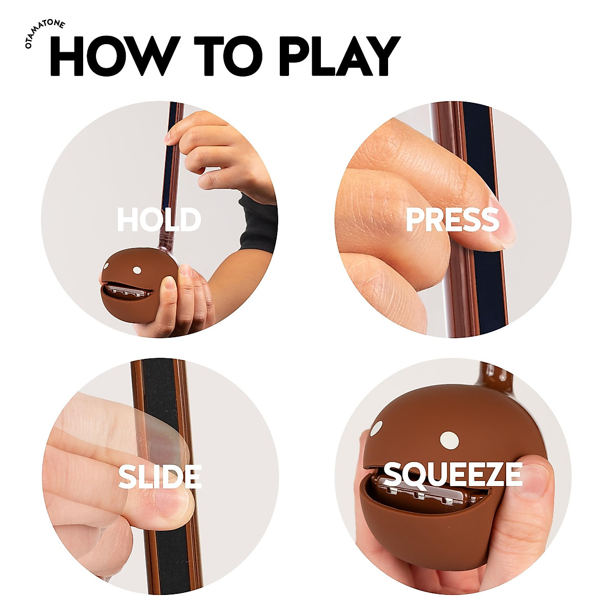 Otamatone Japanese Electronic Musical Instrument Portable Music Synthesizer from Japan by Maywa Denki Studio Award Winning, Educational Fun Gift for Children, Teens & Adults - Chocolate