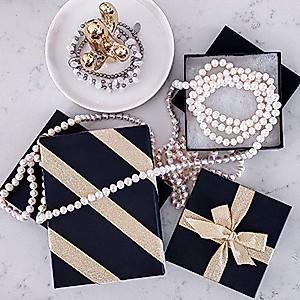 TheDisplayGuys 25-Pack #11 Cotton Filled Cardboard Paper Jewelry Box Gift Case - Matte Black (2 1/8" x 1 6/8" x 3/4")