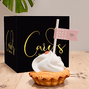 Gift Card Box with Gold Foil Design for Birthdays, Weddings, Showers, Graduations, Anniversaries, Retirements Gift Cards (Black and Gold)