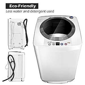 Giantex Portable Washing Machine, Full Automatic Washer and Dryer Combo, with Built-in Pump Drain 8 LBS Capacity Compact Laundry Washer Spinner for Apartment RV Dorm