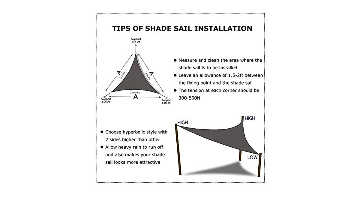 Durable 3x4x5m Shade Sail for Outdoor Sun Protection