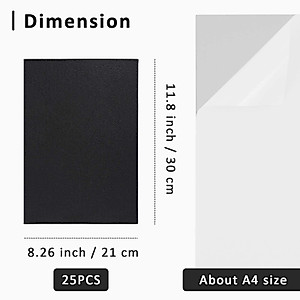 Caydo 14PCS Black Self Adhesive Felt Sheets, Sticky Back Felt Fabric for House Adorning, Costumes, Jewelry Box Drawer Liner and Halloween Art and Craft Making(A4 Size)