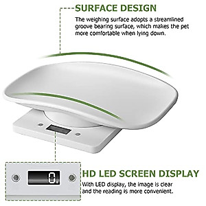 YTCYKJ Digital Pet Scale, Multi-Function LED Kitten Scale Digital Weight Accurately, Perfect for Puppy/Кitty/Hamster/Hedgehog/Food, Capacity up to 22 lb, Length 11inch