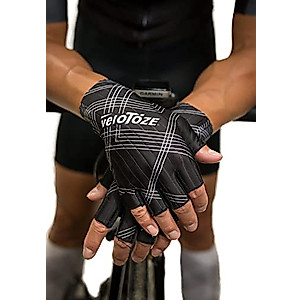 veloToze Aero Cycling Gloves Gel Padded Palm for Comfort - Aero Fabric Reduces Drag - Gloves for Men and Women’s Bike Racing (Black, Large)