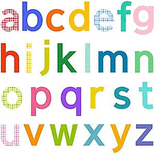 DECOWALL DW-1908 Pattern Alphabet Kids Wall Stickers Wall Decals Peel and Stick Removable Wall Stickers for Kids Nursery Bedroom Living Room d?cor