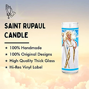 Celebrity Prayer Candle - Funny Drag Race Saint Candle - 8 inch Glass Prayer Votive - 100% Handmade in USA - Novelty Celebrity Gift
