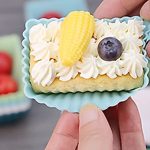 SAWNZC Silicone Cupcake Liners, 24pack Reusable Baking Cups, 3 Shapes Muffin Liners Pastry Cake Molds, Multicolor Bento Lunch Box Dividers