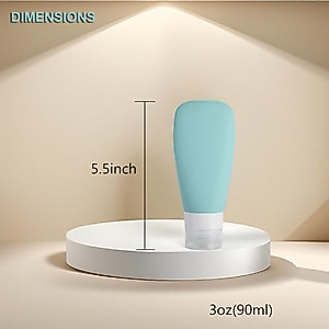 Silicone Travel Bottles, Vonpri Leak Proof Squeezable Refillable Travel Accessories Toiletries Containers Travel Size Cosmetic Tube for Shampoo Lotion Soap Liquids (3oz Grey/blue/white/pink)