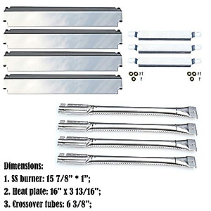 Direct Store Parts Kit DG100 Replacement for Charbroil Gas Grill Burners, Heat Plates and Crossover Tubes