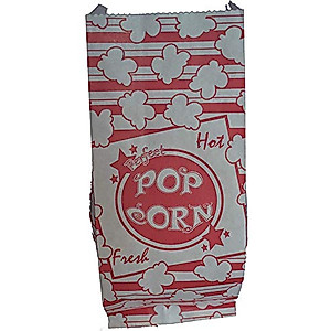 Concession Essentials Popcorn Bags-500 Popcorn Bags, 1 oz. (Pack of 500) Includes One Wooden Popcorn Scoop.
