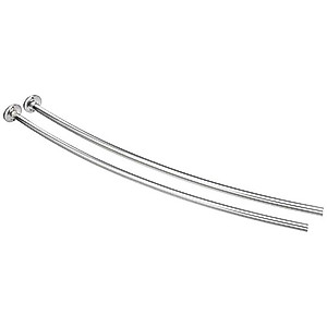 Amazon Basics Extendable Curved Shower Rod - 48" to 72", Nickel