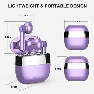 Wireless Earbuds, Bluetooth 5.2 IPX6 Waterproof 30H Playtime True Wireless Stereo Headphones for iPhone Android with Charging Case in-Ear Earphones Headset Mic Hi-Fi Sound Deep Bass Sport/Travel/Gym