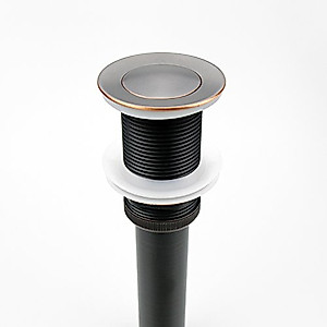 Oil Rubbed Bronze Pop Up Drain, Bathroom Vessel Lavatory Vanity Faucet Sink Drain Stopper, ORB Without Overflow