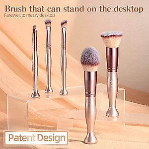 BS-MALL Makeup Brushes Stand Up Premium Synthetic Foundation Powder Concealers Eye Shadows (14rose)