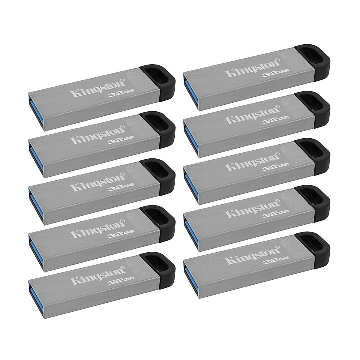 Kingston DataTraveler Kyson 32GB High Performance USB 3.2 Metal Flash Drive Durable and Lightweight (10-Pack)
