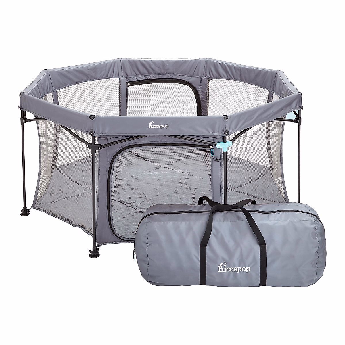 hiccapop XL 69” PlayPod Deluxe Portable Playpen for Babies and Toddlers, Portable Play Yard for Baby with Padded Floor | Pop Up Playpen at Beach and Home | Outdoor Playpen for Baby | Portable Playard