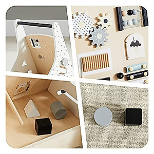 Beright Wooden Baby Walker Push and Pull Learning Activity Walker Kids’ Activity Toy Multiple Activities Center Develops Motor Skills & Stimulates Creativity (Natural)