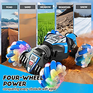 ROHSCE Gesture Sensing RC Stunt Car, Twist Car 4WD 2.4GHz 1:24 Hand Controlled Drift RC Car Off Road for Boys Girls 8-12 Gifts Small Race Car Double Sided Cool Toy Car with Light Music