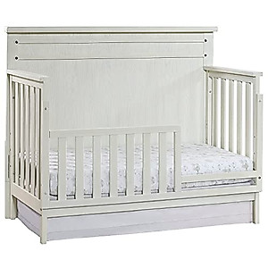 Soho Baby 49095480 Ellison Crib to Toddler Bed Guard Rail Conversion Kit, Wire Brush Rustic White Finish, GreenGuard Gold Certified
