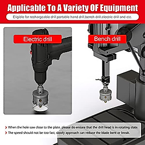 GSTK Upgrade Heavy Duty Carbide Hole Saw 14 Pcs,Metal Steel Hole Saw Drill Bit,TCT Hole Cutter,Alloy Hardness Upgrade, with 2*Extra Titanium Plated Pilot Center Drill and 2*L-Wrench
