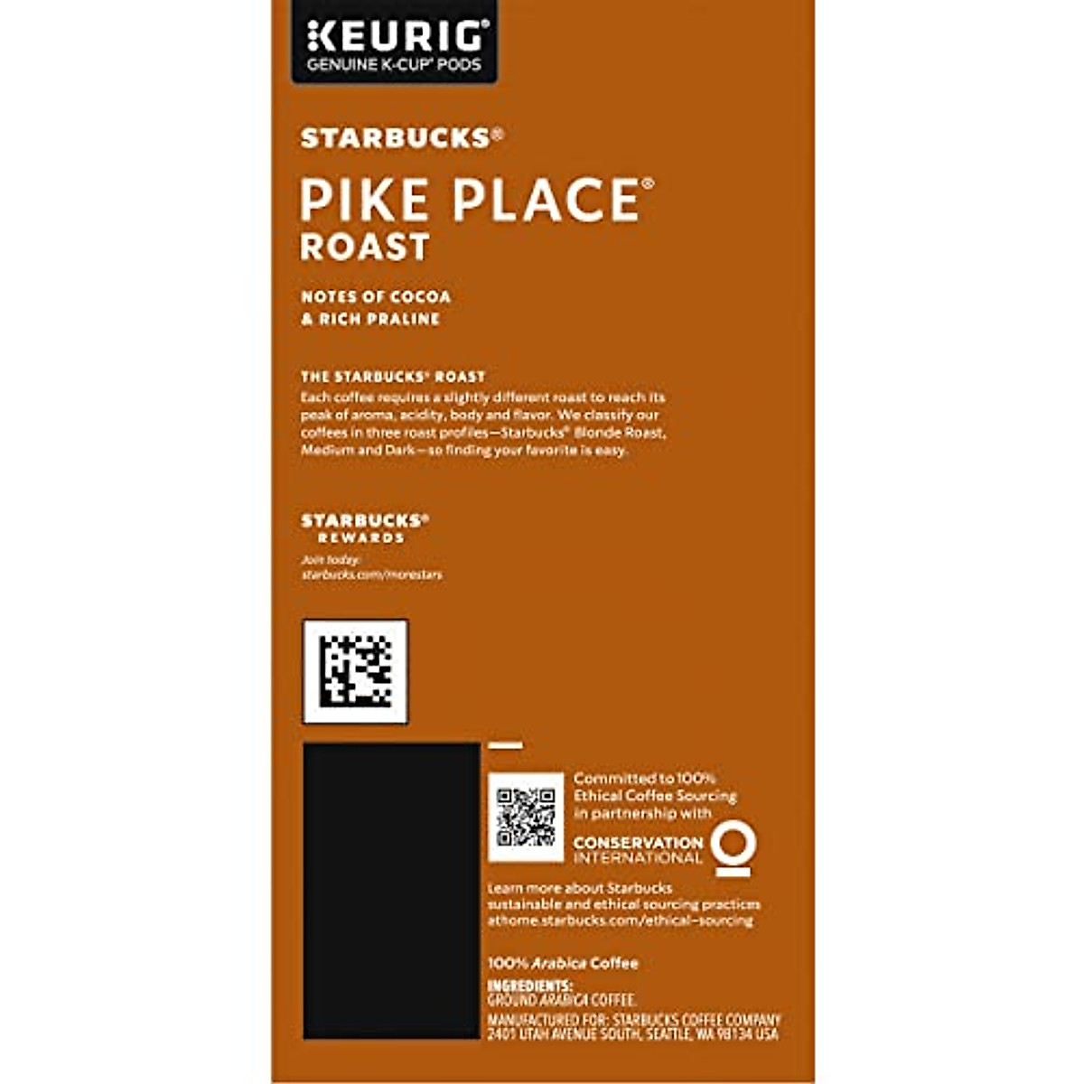 Starbucks Pike Place Roast Coffee K-Cup Portion Packs for Keurig Brewers, 72 Count (3 boxes of 24 K-Cups)