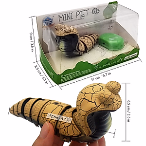 Tipmant Cute RC Snake Cobra Mini Remote Control Animal Toy Electric Car for Pet Cat Dog Realistic Kids Birthday Gifts (Yellow)