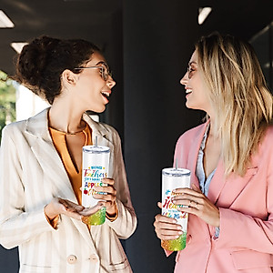 Patelai 2 Pieces Teacher Nurse Appreciation Gifts 20 oz Stainless Steel Water Tumbler with Lid Straw Brushes Thank You Graduation Birthday Gift for Teacher and Nurse(Dreamy)