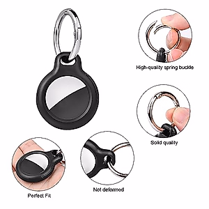 Ainiv Holder Case for AirTags, Waterproof Protective Case for AirTags, Ultra Light Anti-Scratch Protective AirTag with Keychain, Item Finders for Pets, Luggage, Wallet, Backpacks-Black