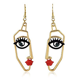 Artistic Face Drop Earrings - Elegant Statement Accessory for Women