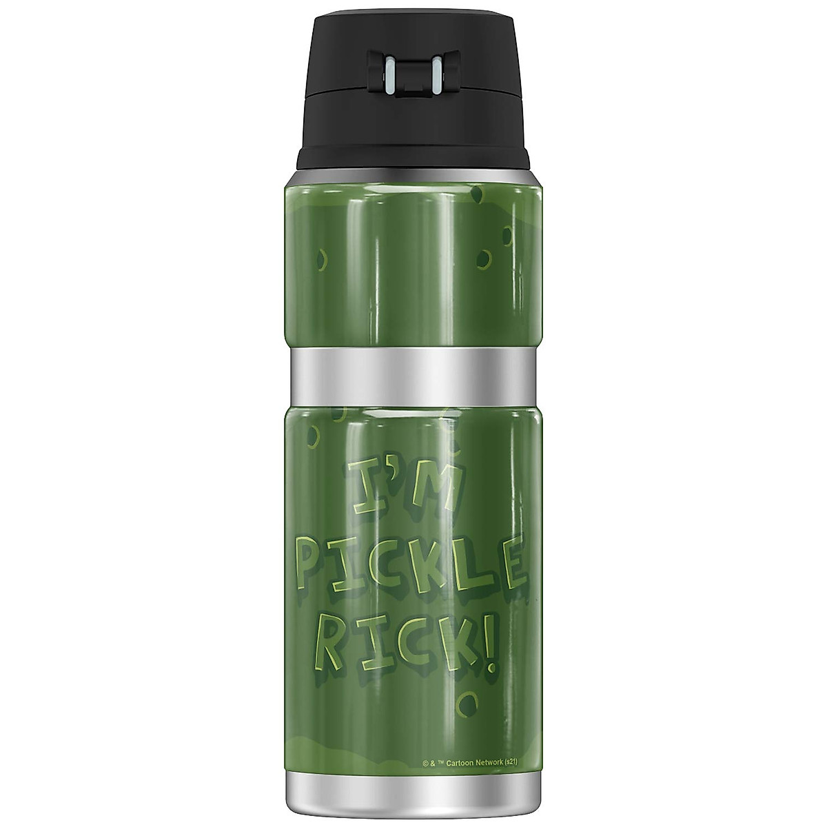 Rick and Morty Im Pickle Rick THERMOS STAINLESS KING Stainless Steel Drink Bottle, Vacuum insulated & Double Wall, 24oz