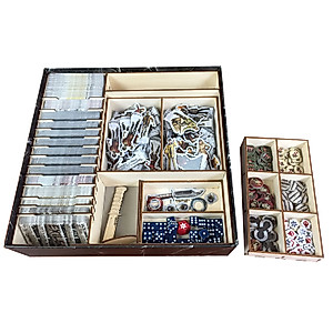 The Broken Token Board Game Organizer - Dead of Winter Compatible Wood Storage Box with Multiple Trays and Dividers
