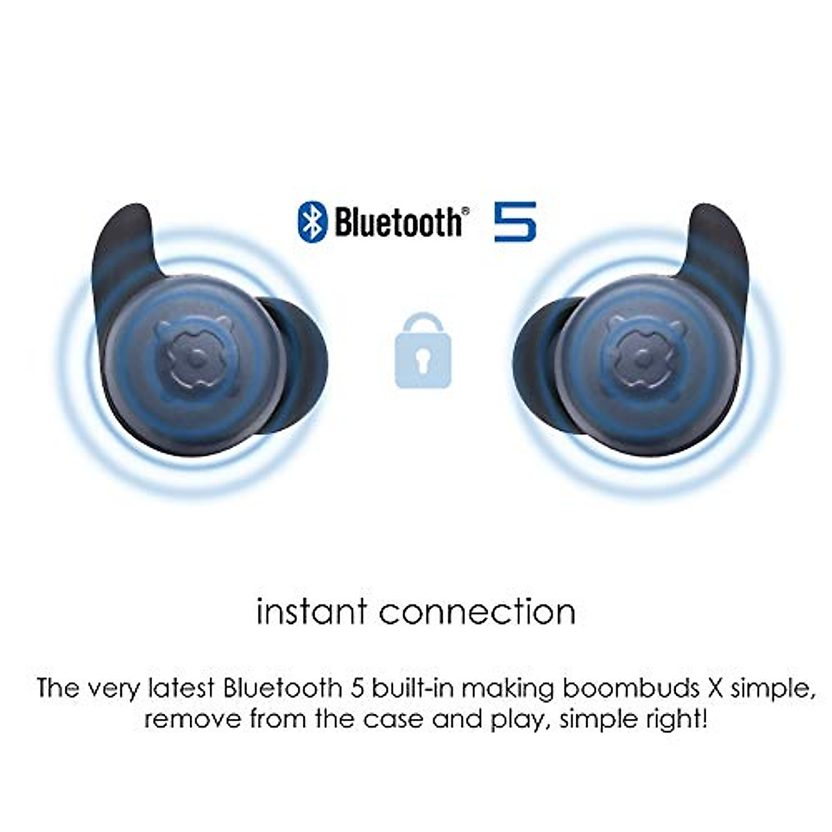 BoomPods Boombuds X True Wireless - Bluetooth Earbuds IPX 6 Water Resistant/Sweatproof Ergofit, Portable Magnetic Charging Case, Best Sports Earphones