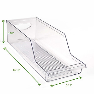 Mind Reader Pop/Soda Can Dispenser Storage Organizer Bin for Kitchen Pantry, Countertops, Cabinets, Refrigerator 2 Pack , Clear