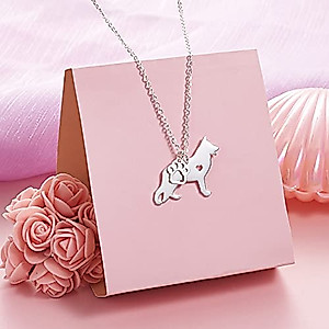 Melix Animal Yorkie Labrador Pitbull Husky Alaskan Akita Boxer Corgi Dachshund German Shepherd Golden Retriever stainless steel Pet Dog Doggy Pendant Necklace Gift