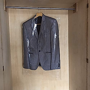 ANHIOK 30 PCS Dry Cleaner Bags Plastic Clear 35.4 Inches Can be Hung Transparent Clothes Dust Cover