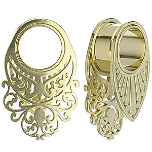 Gold 2g 6mm 316L Surgical Steel Ear Weights Saddle Hanger Spreader Gauges Piercing Tunnels Plugs Stretching Kit