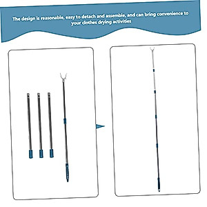 Zerodeko Clothes Rail Adjustable Clothes Rack Closet Hangers for Clothes Heavy Duty Coat Hooks Clothing Hanger Reach Garment Hook Reach Stick Ceiling Reaching Pole Clothes Reaching Rods CD