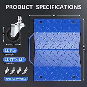 DNA MOTORING 4-Pack Tire Wheel Dolly Vehicle Wheels Dollies Movers Skates Car Tire Repair Slide Tools, 6000 lbs Capacity, Blue, TOOLS-00299