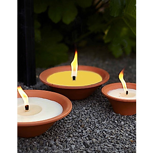 Citronella Candles,Outdoor Large Citronella Scented Candles Set, Aromatherapy Candle - Large Flame Wick in Terracotta Bowl - for Home Garden Patio Balcony BBQ Party Outside Camping - 6 Pack