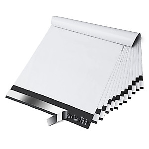 Fuxury 10x13 Inch 100 Pcs White Poly Mailers Shipping Envelopes, Self-Sealing Envelopes, Boutique Custom Bags, Enhanced Durability Multipurpose Envelopes, Keep Items Safe & Protected