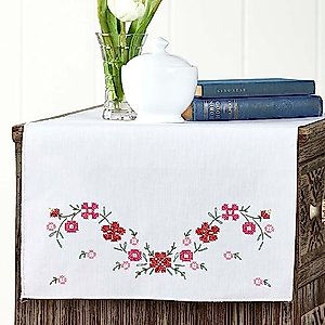 Herrschners Alma Dresser Scarf Stamped Embroidery or Stamped Cross-Stitch