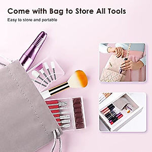 Cordless Nail Drill Electric File: Professional for Acrylic Gel Dip Powder Nails Portable Nail Drill Machine Kit for Manicure Pedicure Nail Set with Everything Rechargeable Lightweight